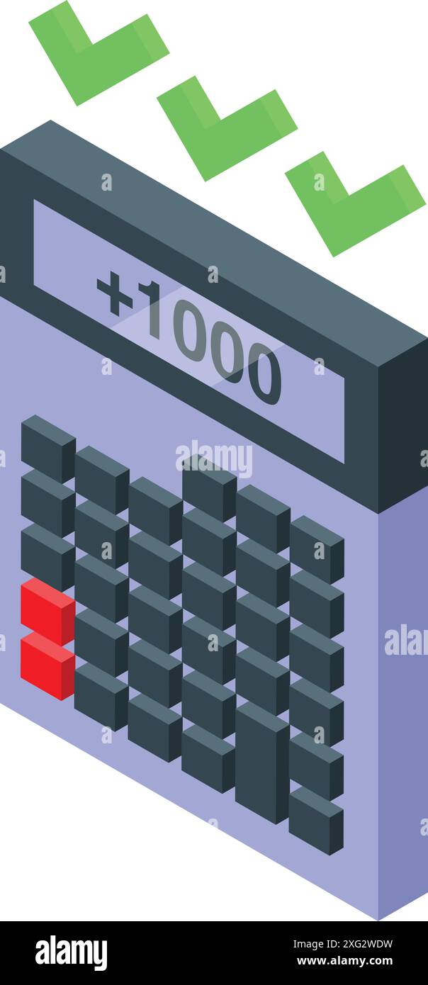Calculator is showing a positive result with three check marks above ...