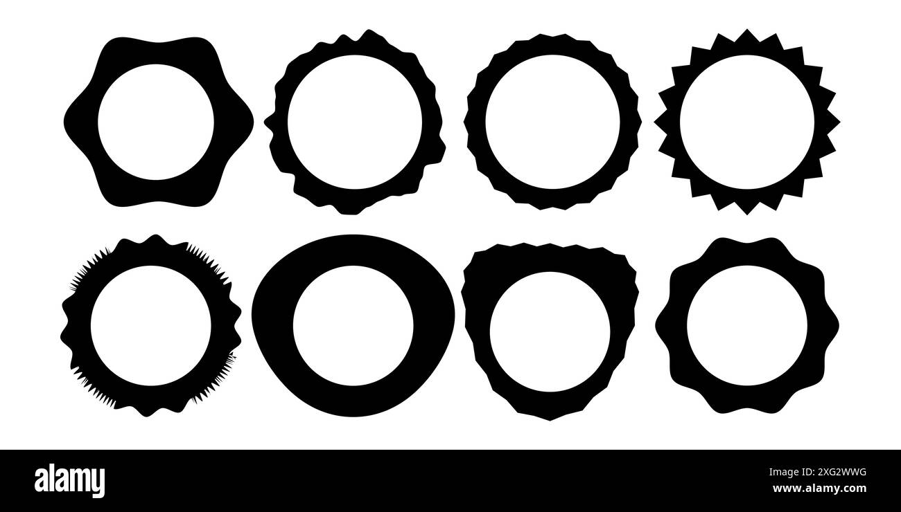 Squiggle stories frames set. Jaggered edges, retro scallop frames ...