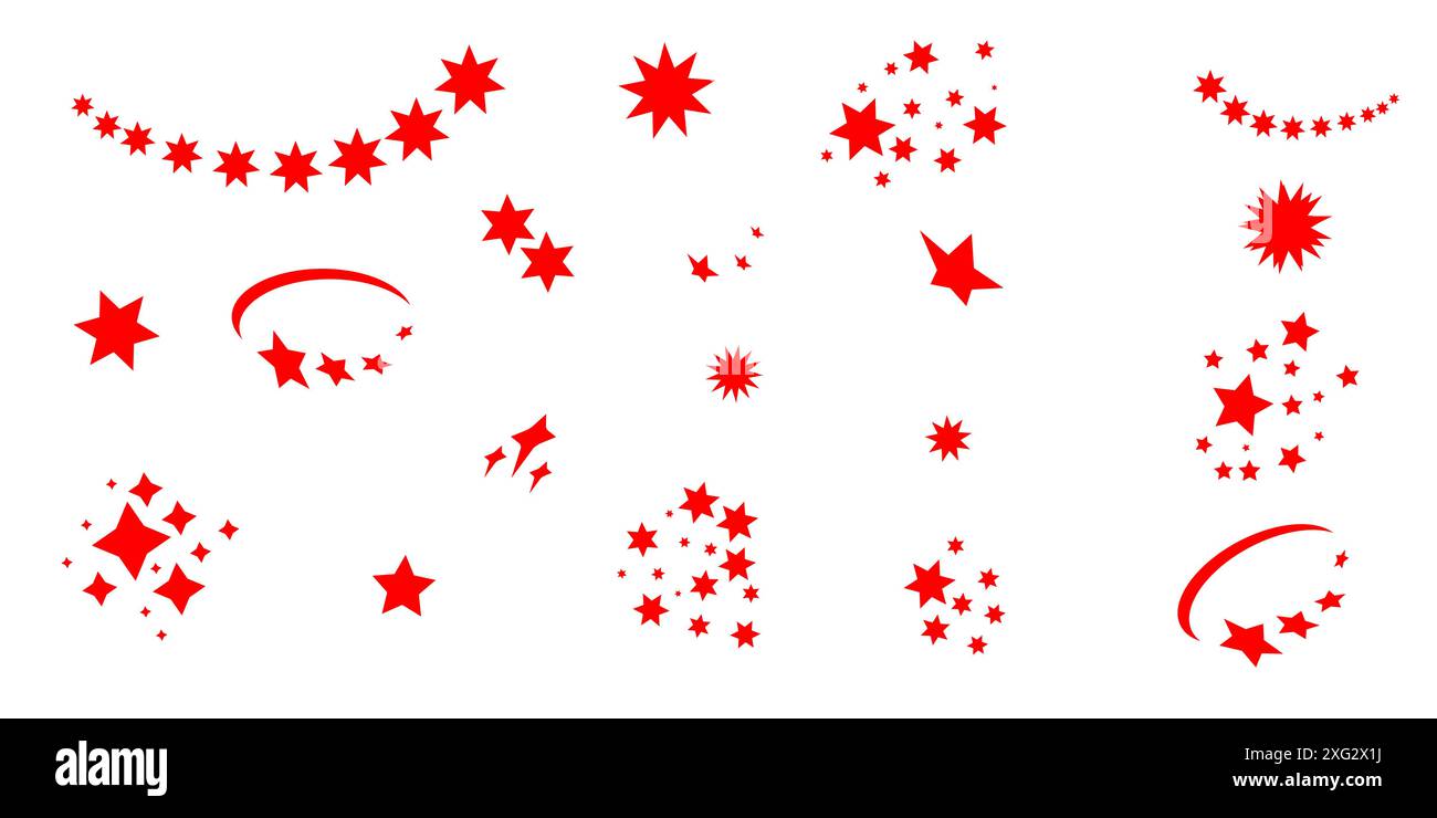 Set of starburst red stars isolated Stock Vector Image & Art - Alamy