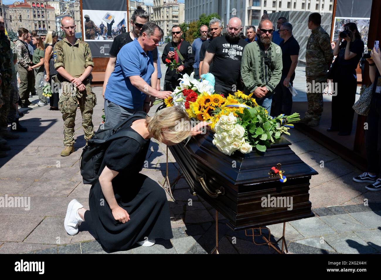 People attend funeral ceremony of a British citizen, Peter Fouche who ...
