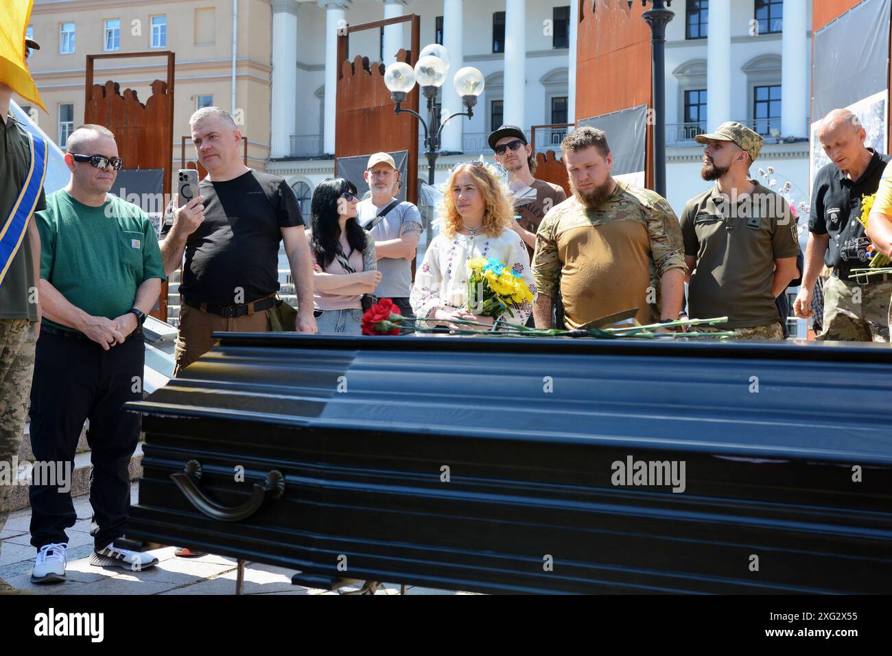 People attend funeral ceremony of a British citizen, Peter Fouche who ...