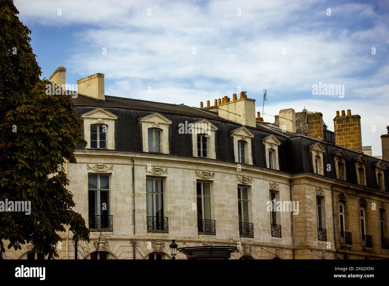 Facade of old mansion, apartment house on city old street. Element of ...