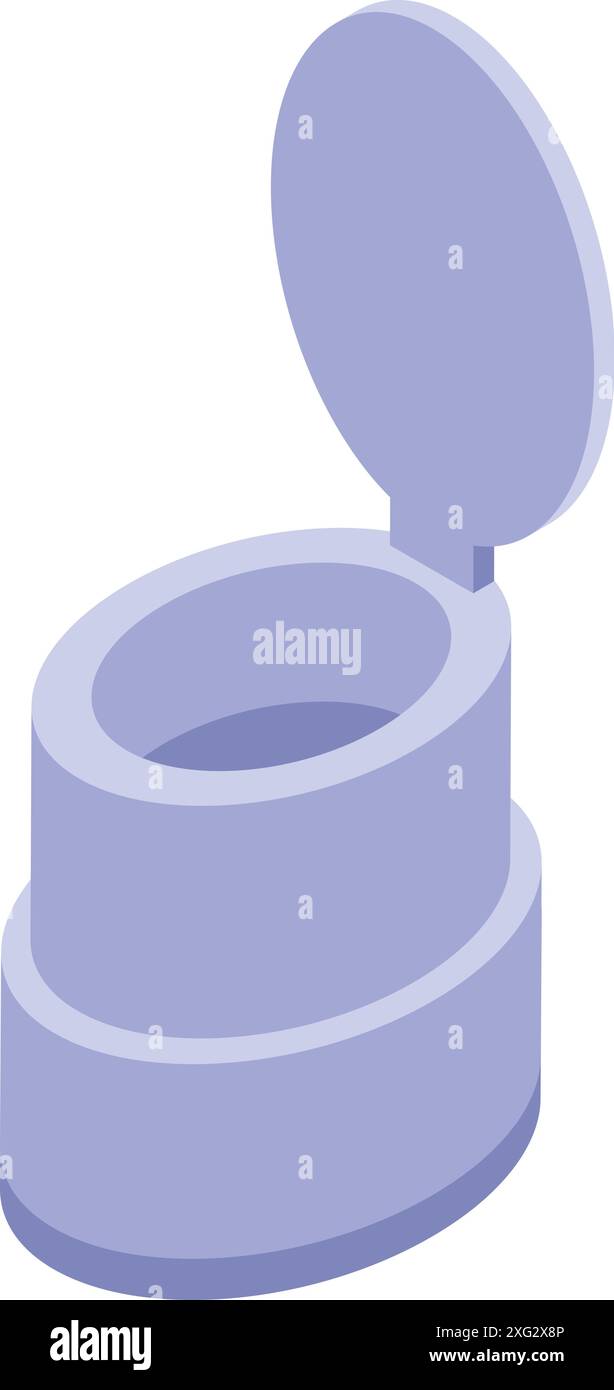 Round septic tank with an open hatch, providing a visual representation ...