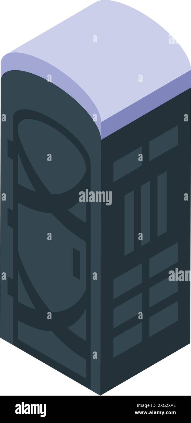 Bio Toilet Cabin Standing In Isometric View Isolated On White Background Stock Vector Image