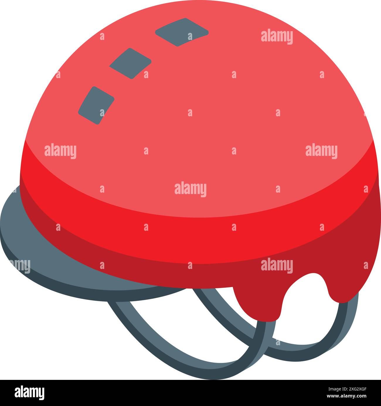 Red climbing helmet ensuring safety during climbing activities ...