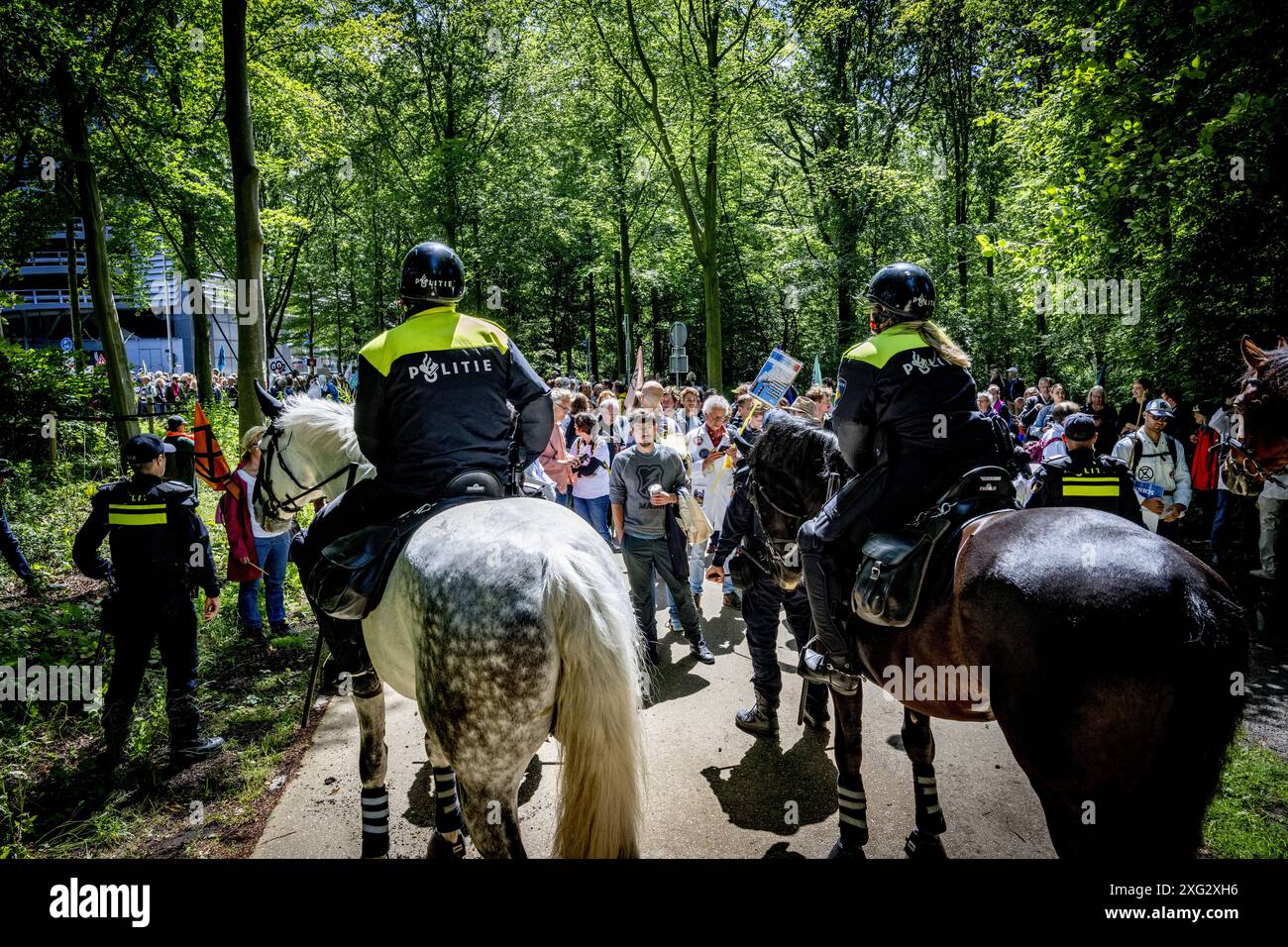 THE HAGUE - Protesters from Extinction Rebellion (XR) block the A12 ...