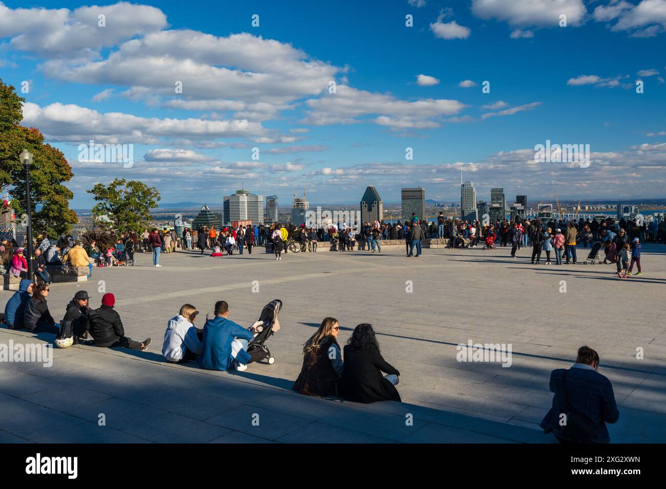 Montreal, Quebec, Canada. Crowds of people sightseeing in the Mount ...