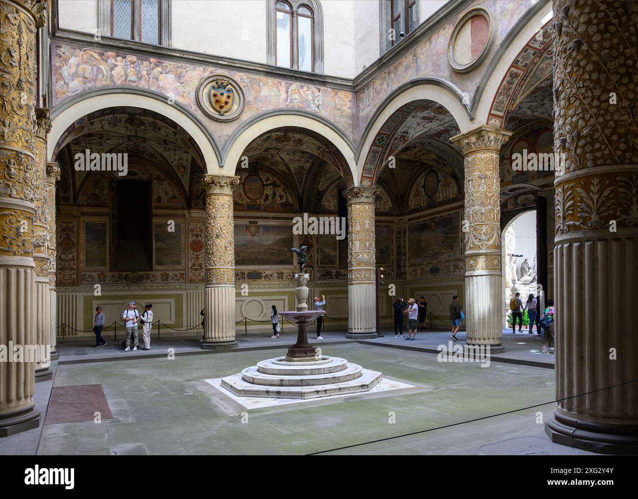 Palazzo Vecchio, Florence, Italy, Central Courtyard Stock Photo - Alamy