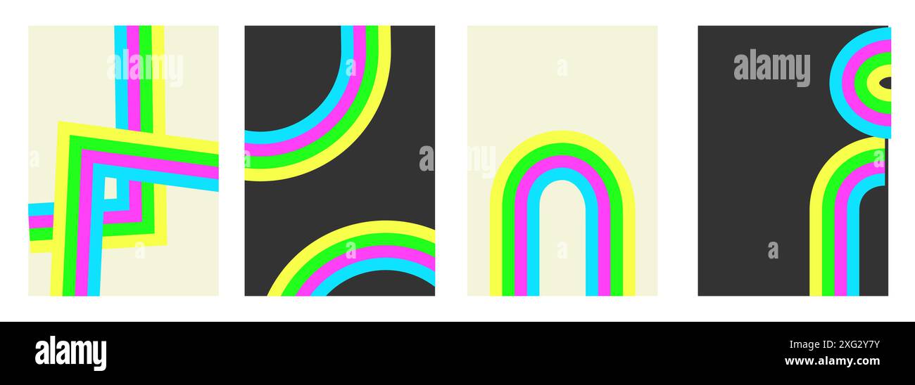 Retro 70s geometric cover Cut Out Stock Images & Pictures - Alamy