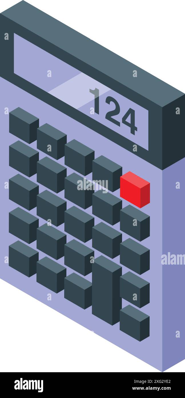 Modern calculator displaying counting numbers for math calculation ...