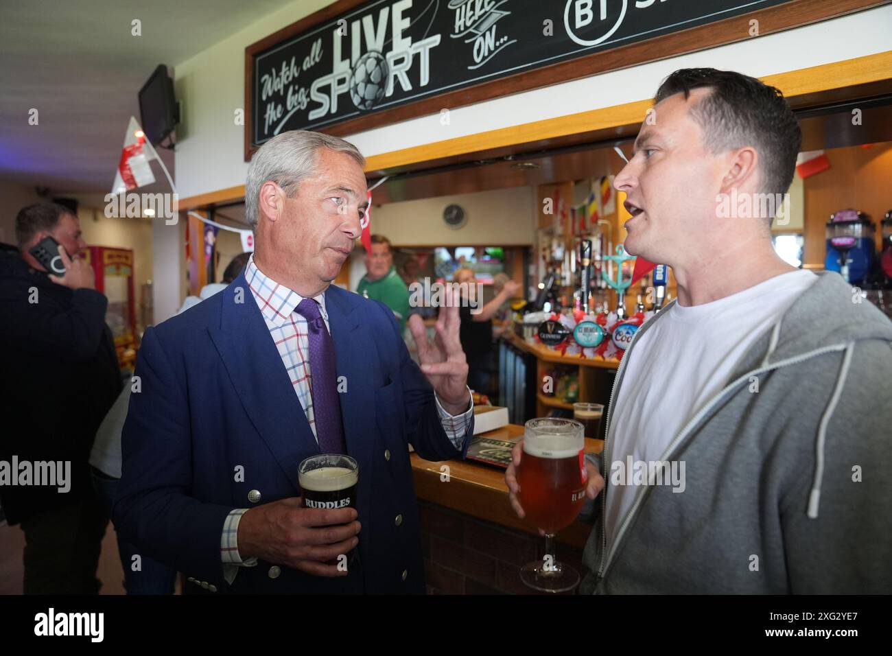Reform UK leader Nigel Farage (left) and new Reform MP for South ...
