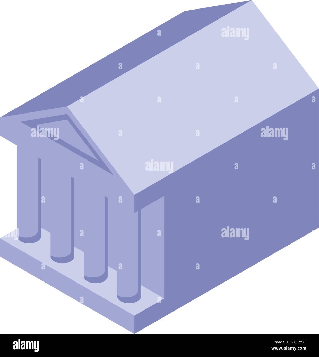 Isometric bank building with columns, symbolizing finance, investment ...