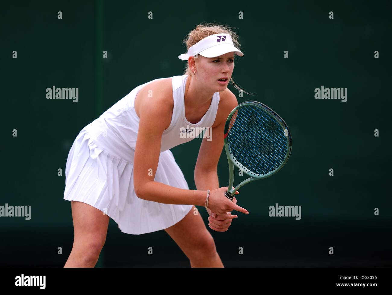 Daniela Piani in action on day six of the 2024 Wimbledon Championships ...