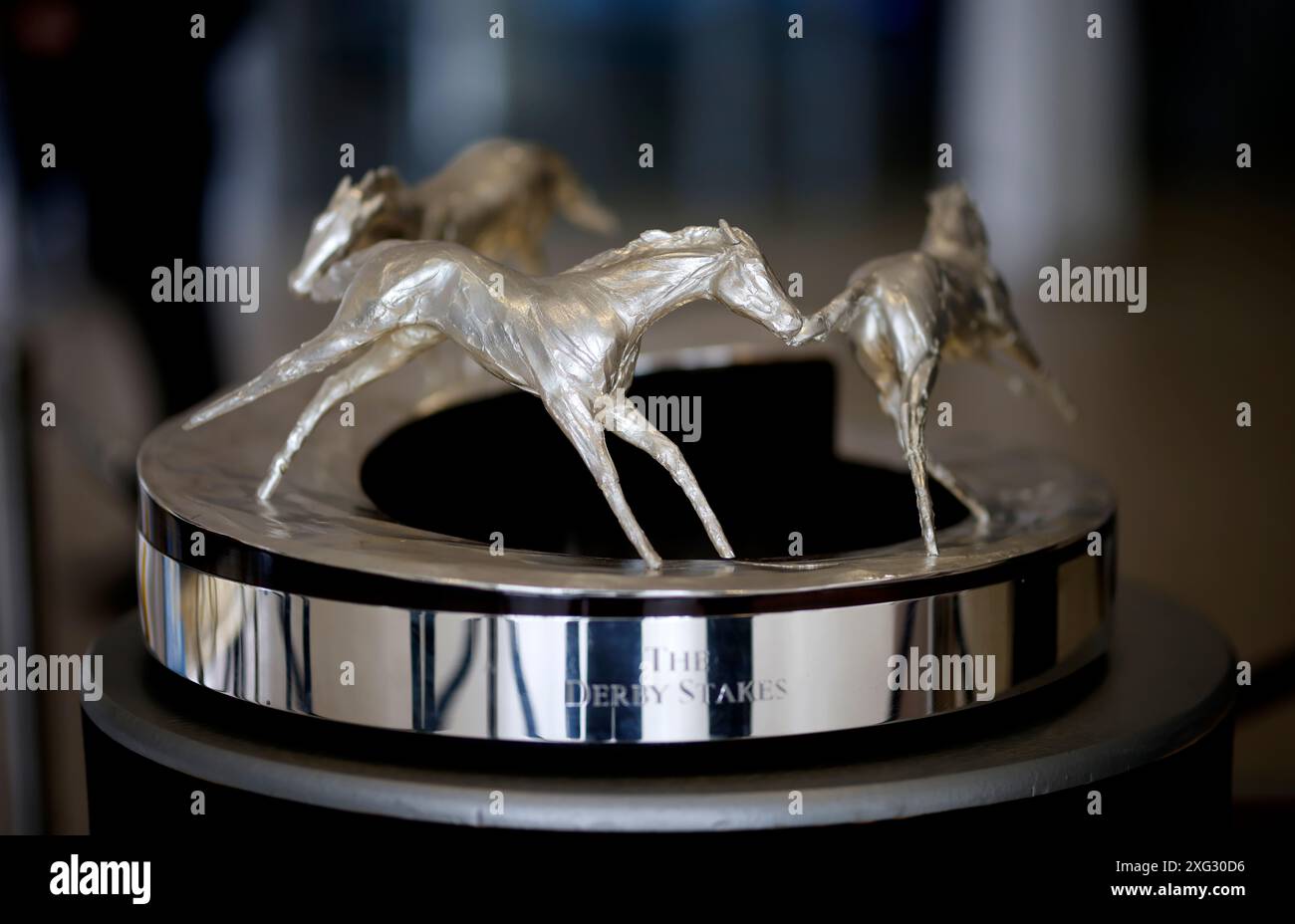 The Epsom Derby Trophy trophy on day two of the Coral Summer Festival ...