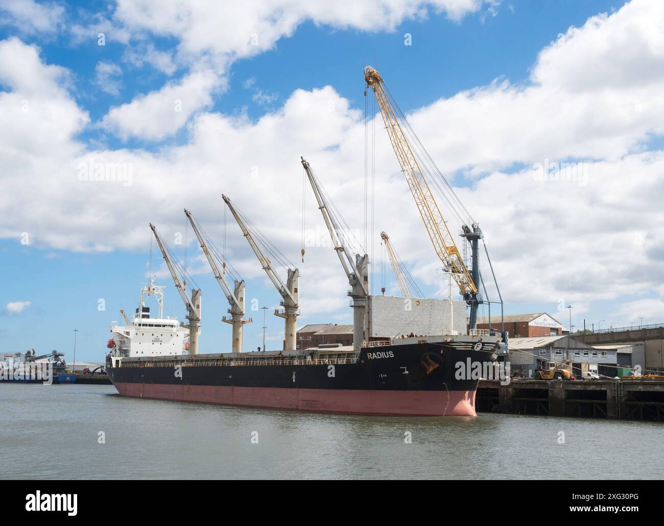 General cargo ship Radius berthed in the Port of Sunderland, England ...
