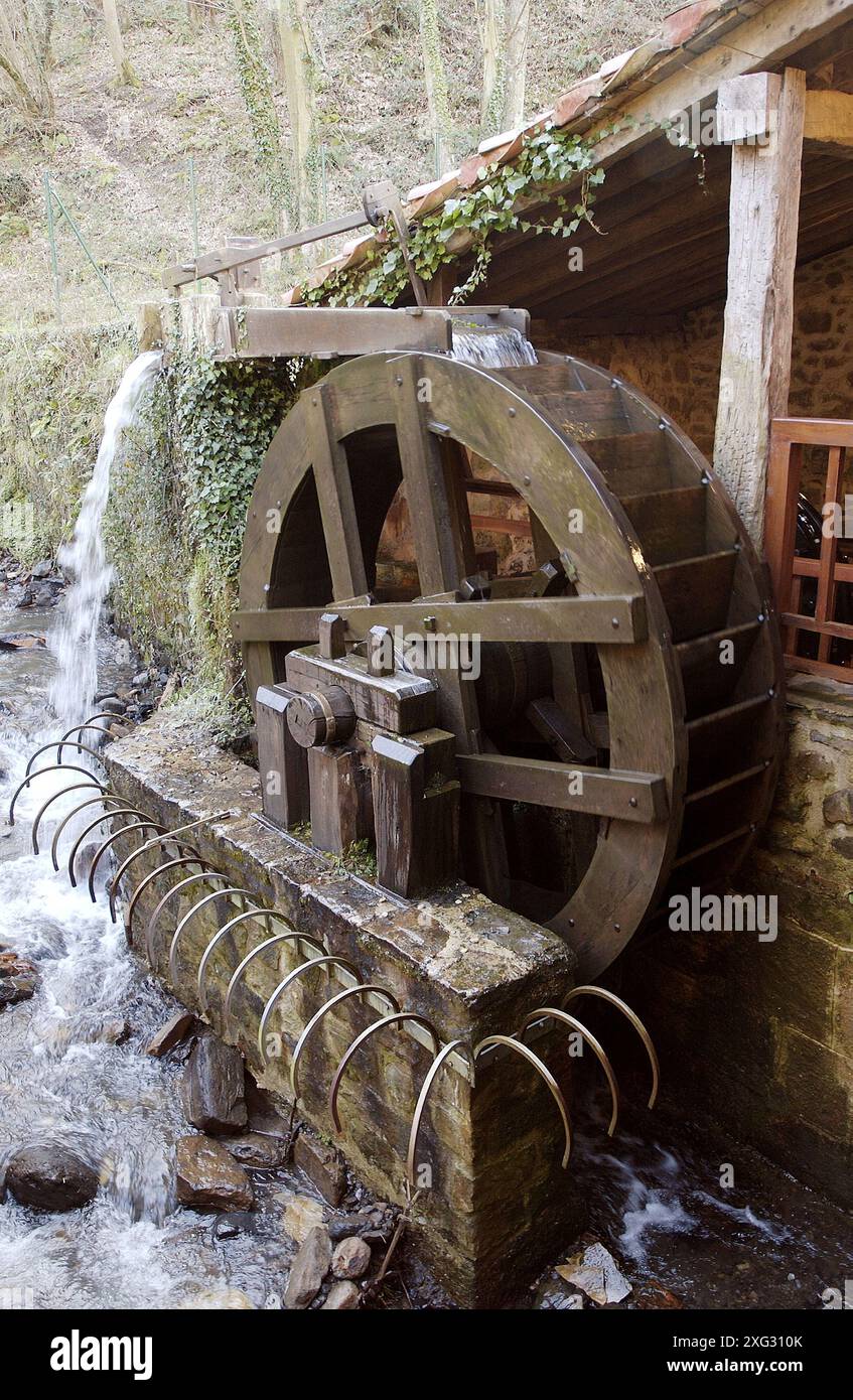 Waterwheel. Salinas de Leniz, Leintz Gatzaga. Guipúzcoa. Spain Stock ...