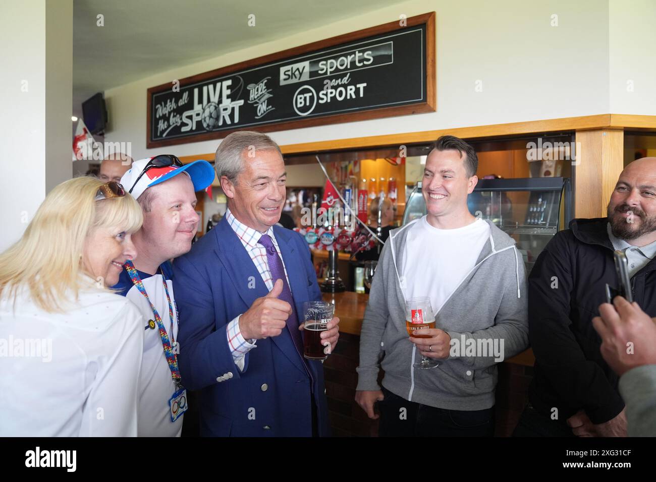 Reform UK leader Nigel Farage (left) and new Reform MP for South ...