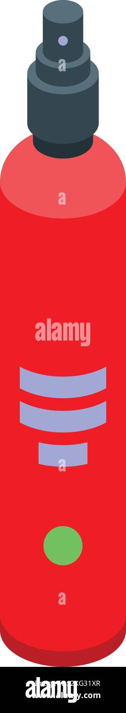 Red spray bottle standing upright, showing minimalist design with ...