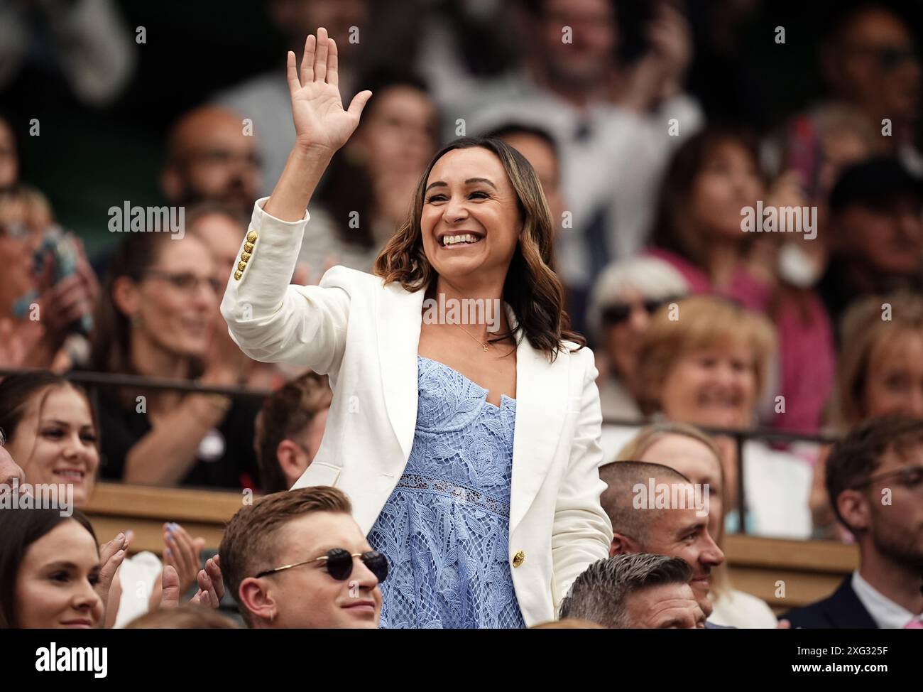 Jessica Ennis-Hill in the royal box on day six of the 2024 Wimbledon ...