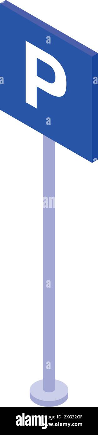 Blue parking sign with a white letter p is standing on a pole Stock ...