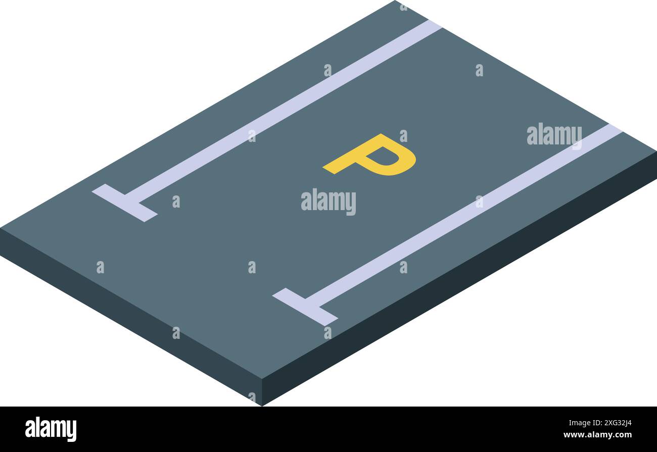 Parking road section with marking is shown on white background Stock ...
