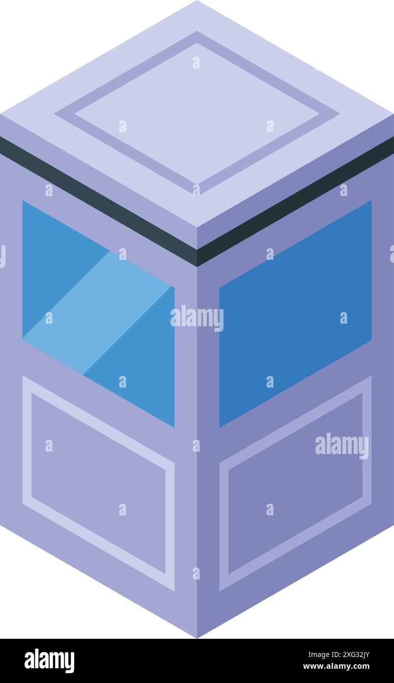 Isometric building representing a modern security checkpoint, for ...