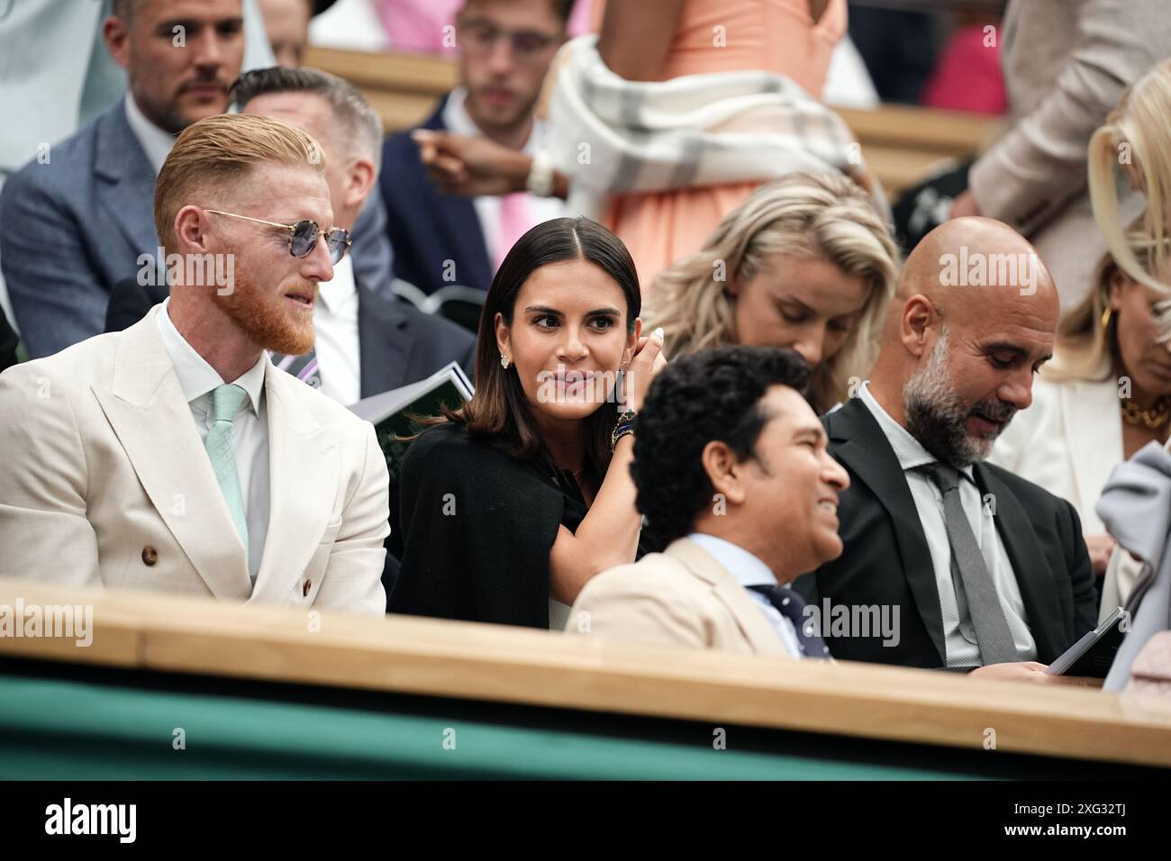 Ben Stokes seated next to Maria and Pep Guardiola in the royal box on ...