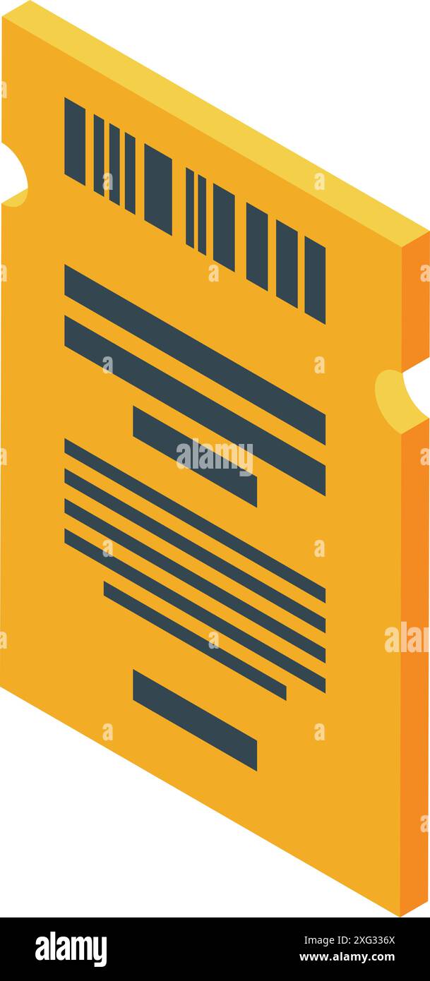 Yellow event ticket with a barcode is allowing access to an event Stock ...