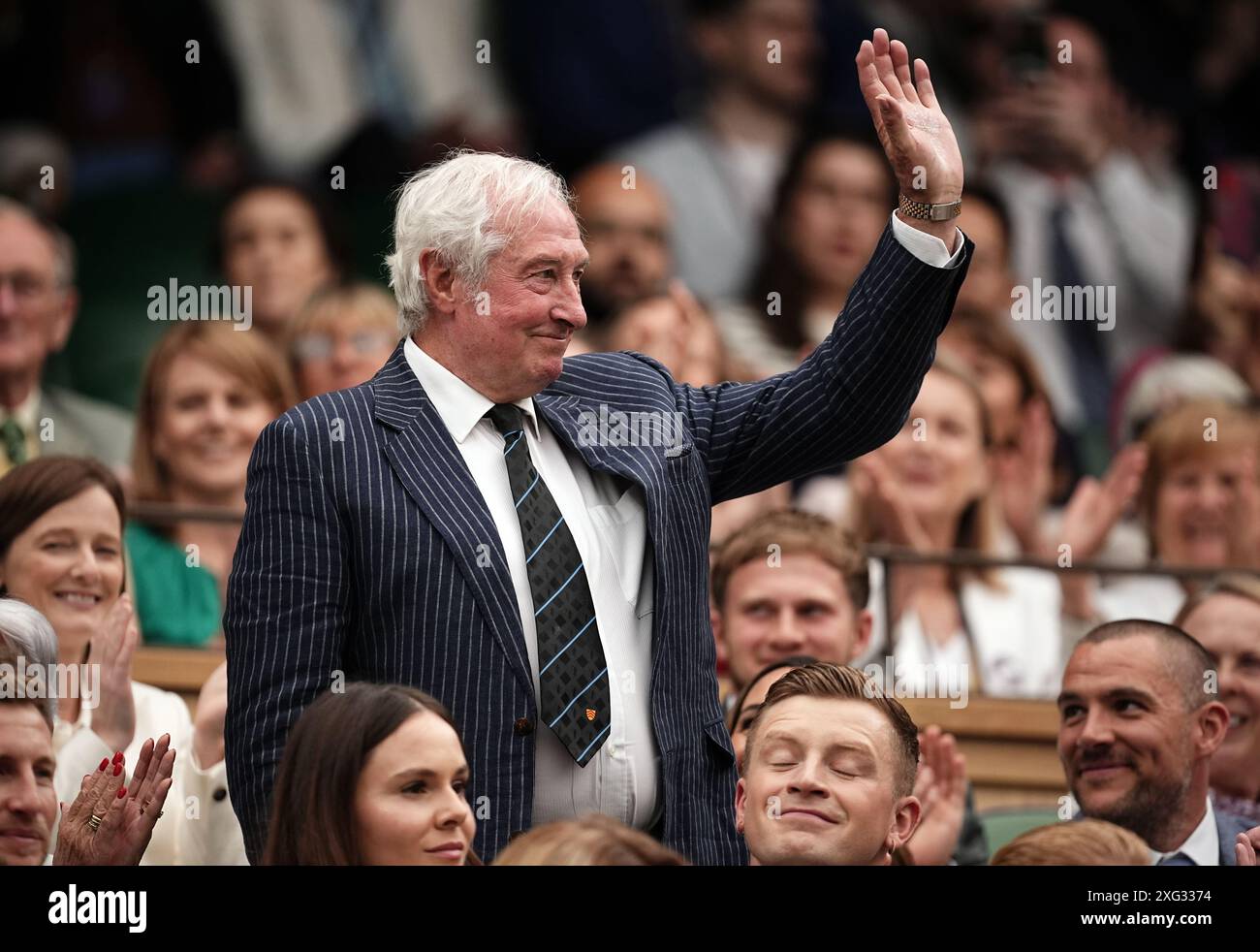 Sir Gareth Edwards in the royal box on day six of the 2024 Wimbledon ...