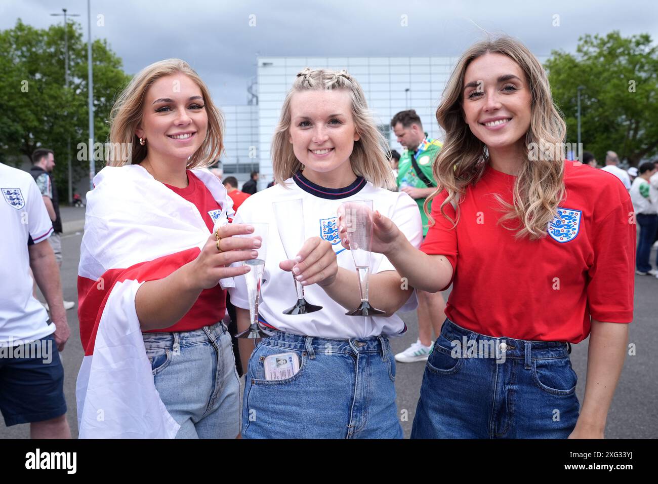 England fans pose for photographs ahead of the UEFA Euro 2024, quarter ...