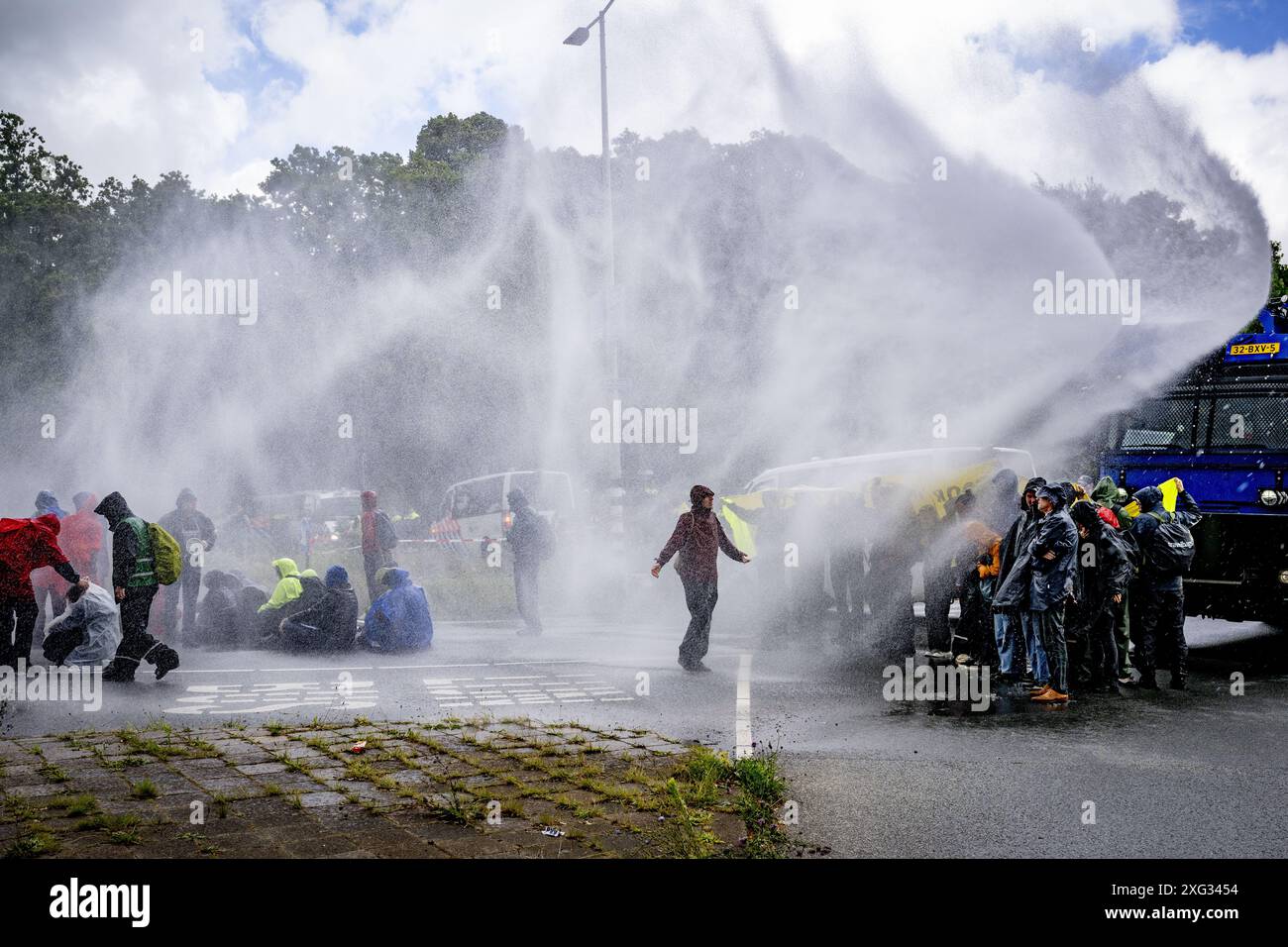 THE HAGUE - Protesters from Extinction Rebellion (XR) block the A12 ...