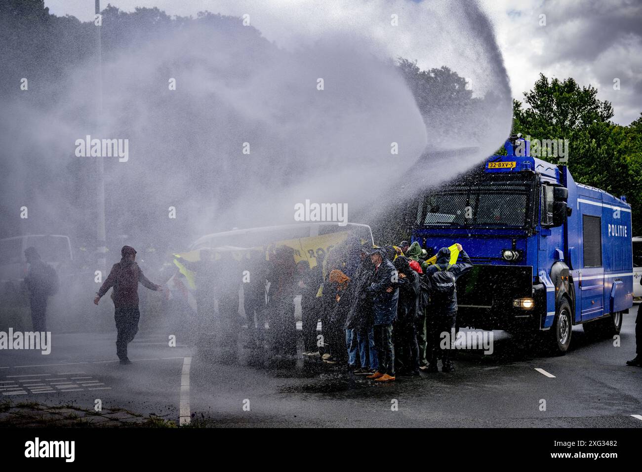 THE HAGUE - Protesters from Extinction Rebellion (XR) block the A12 ...