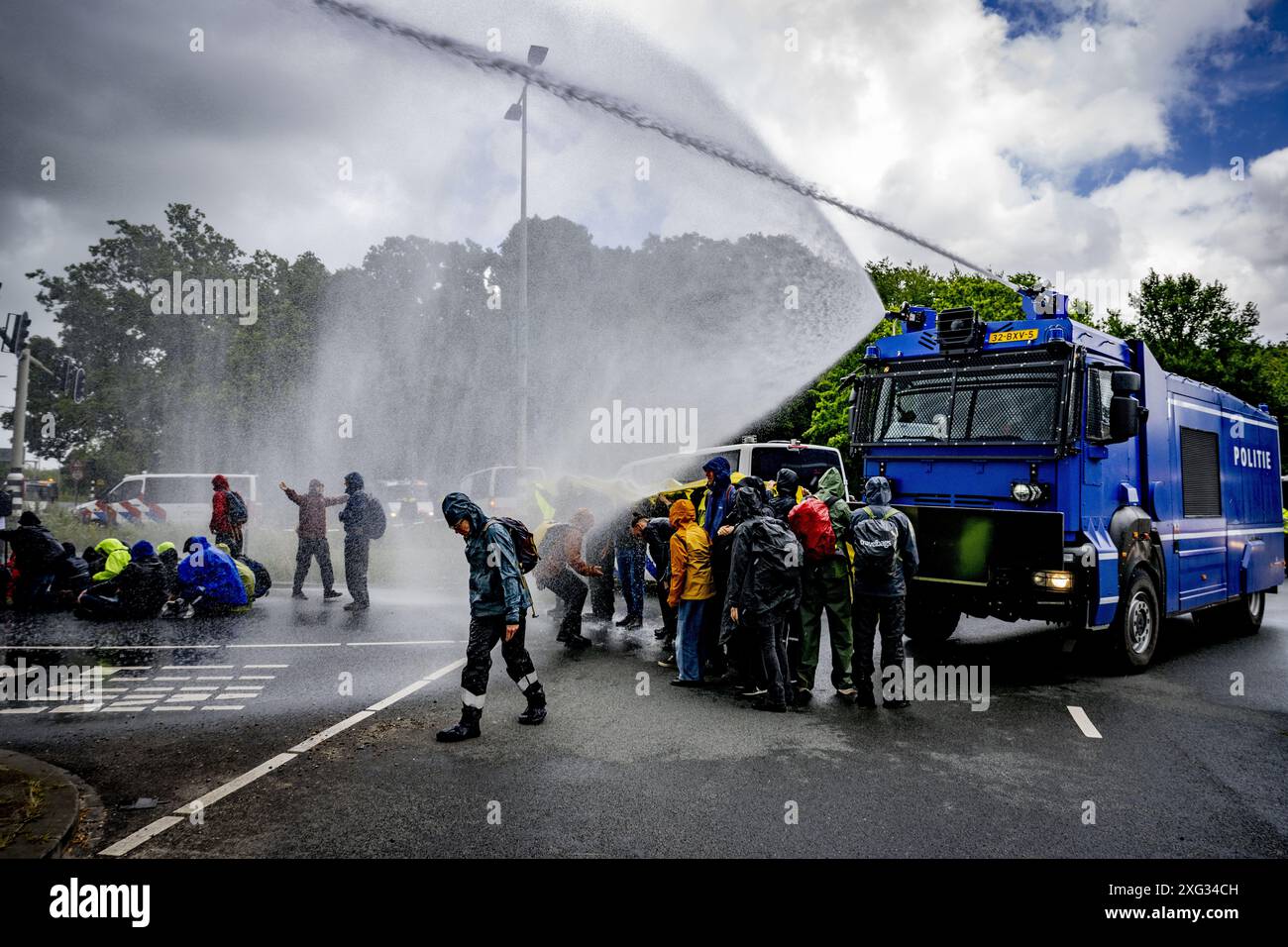 THE HAGUE - Protesters from Extinction Rebellion (XR) block the A12 ...