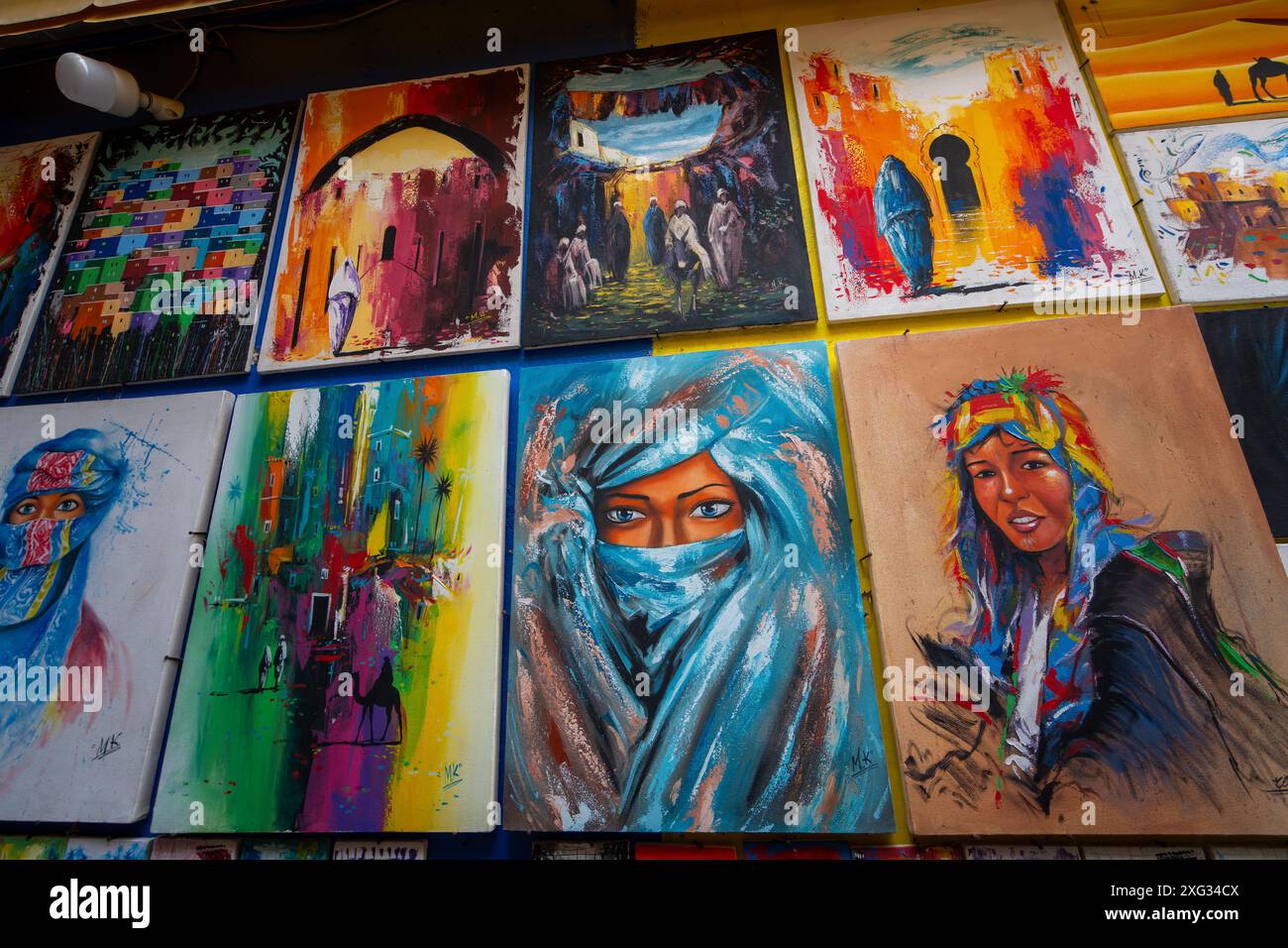 Fes, Morocco - March 23, 2024: An alley in Fes is decorated with ...
