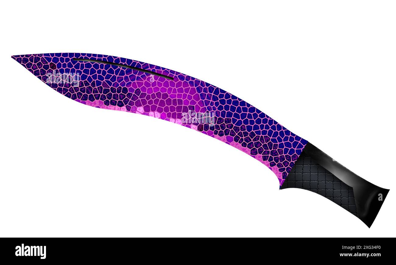 An illustration of a rough-textured, ceramic-designed, purple-colored ...