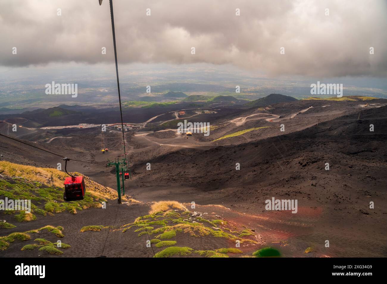 Funivia del Etna cable railway to Etna volcano. Sicily, Italy Stock ...