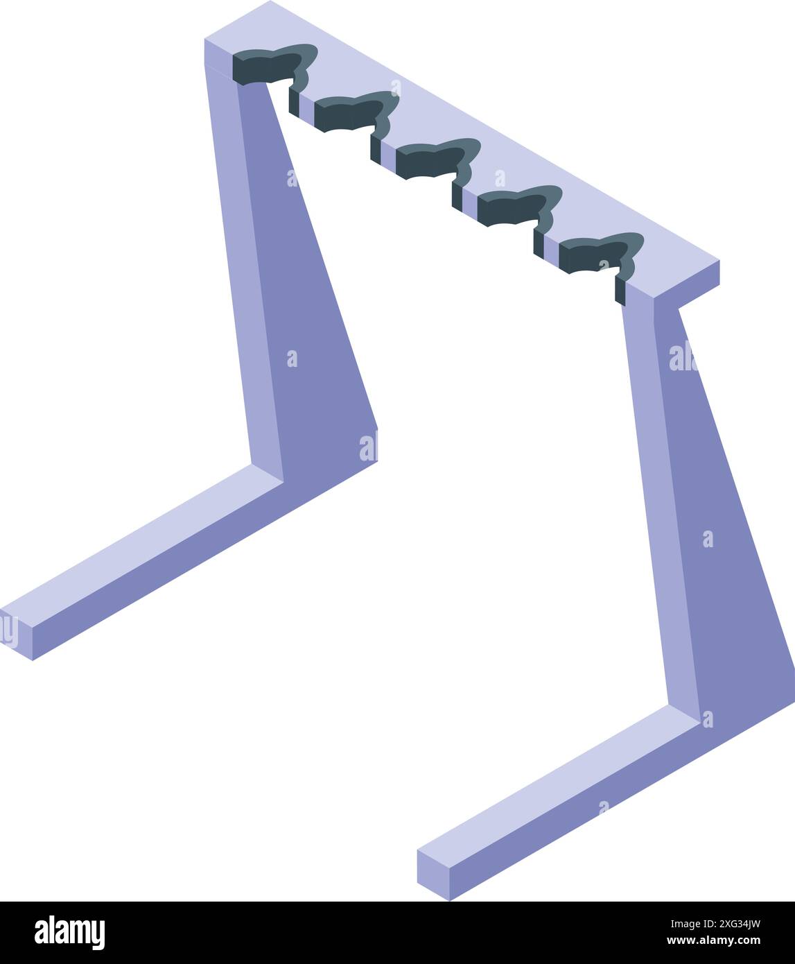 Bicycle parking rack standing on white background Stock Vector Image ...