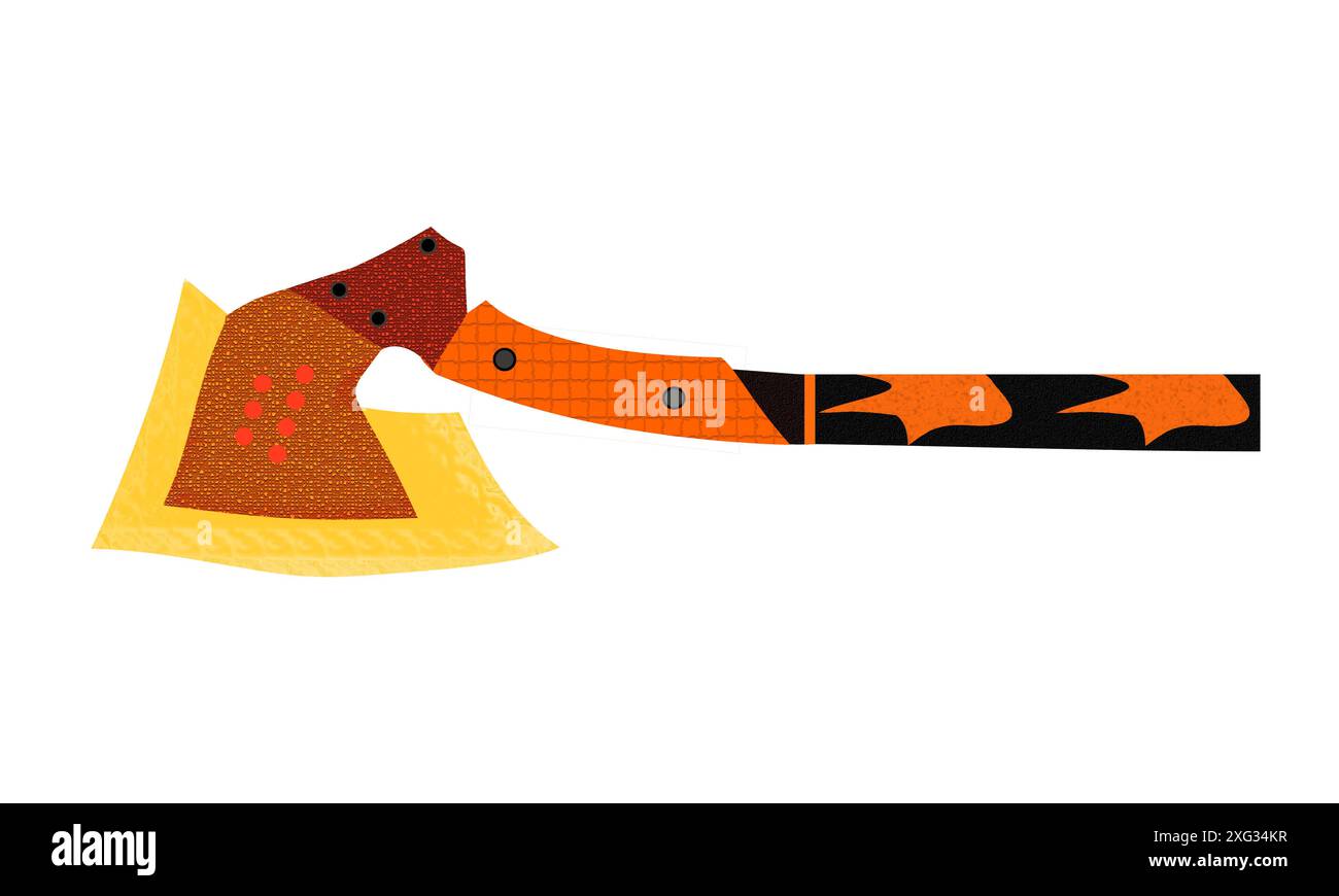 Illustration of an axe with a rough texture and rocky design Stock ...