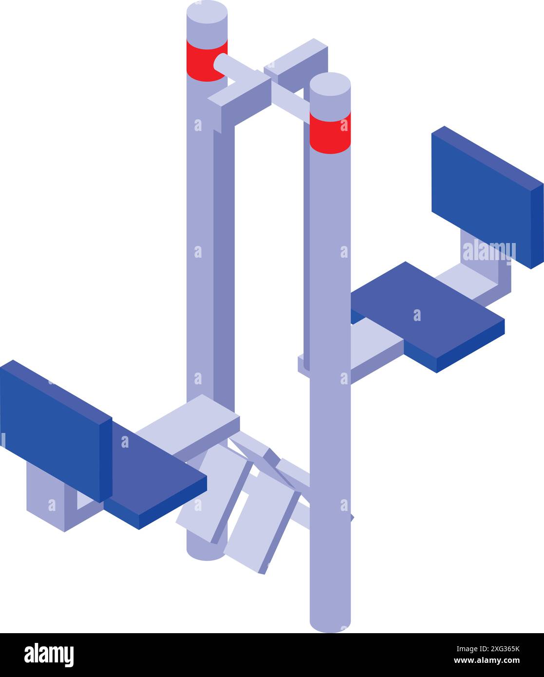 Double lat pulldown machine for bodybuilding training, isolated on ...