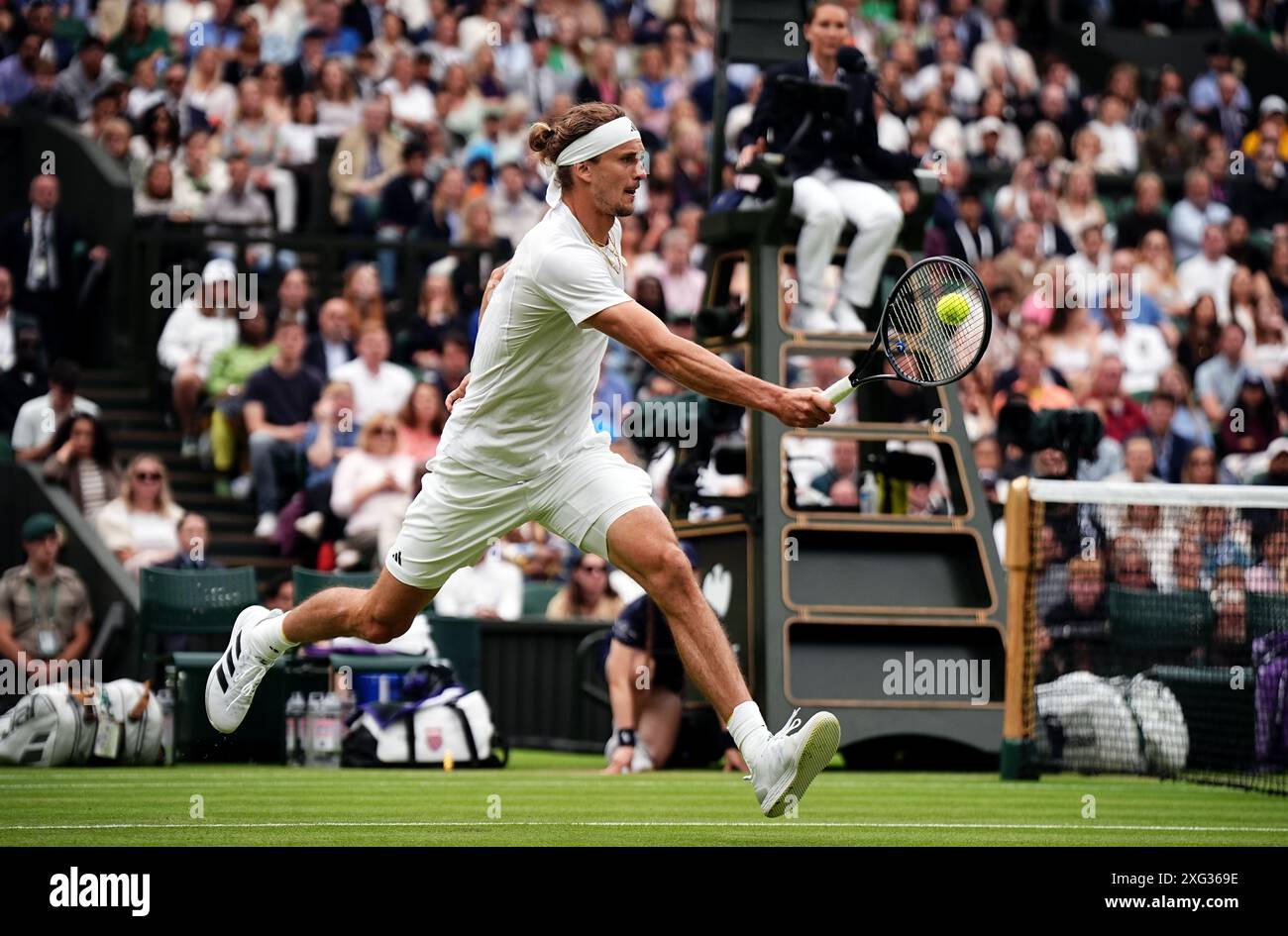 Alexander Zverev in action against Cameron Norrie (not pictured) on day ...