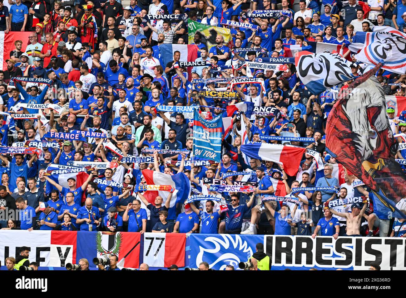 during a soccer game between the national teams of France, called les ...