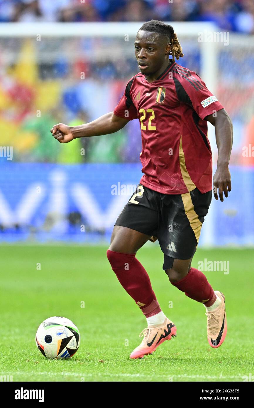 Jeremy Doku (22) of Belgium pictured during a soccer game between the ...