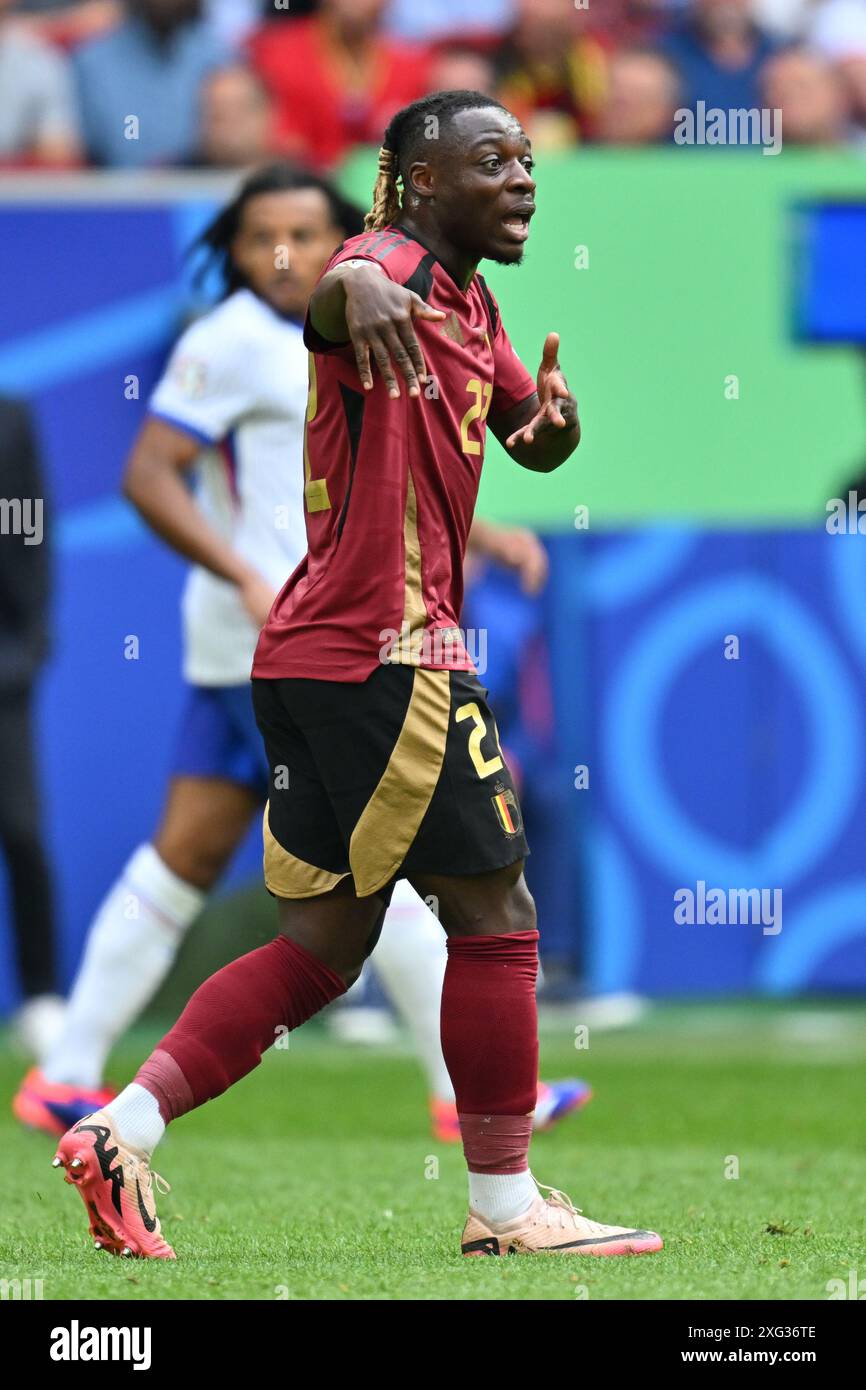 Jeremy Doku (22) of Belgium pictured during a soccer game between the ...
