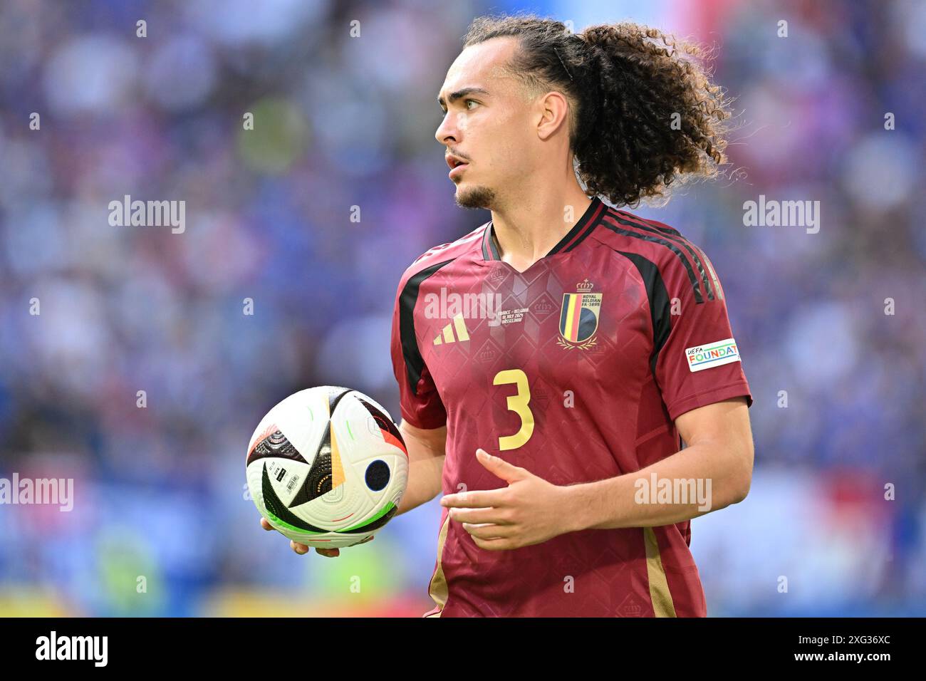 Arthur Theate (3) of Belgium pictured during a soccer game between the ...