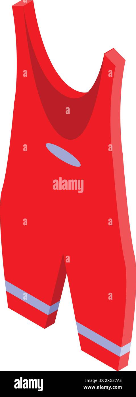 Red wrestling singlet isometric style for professional wrestler during ...