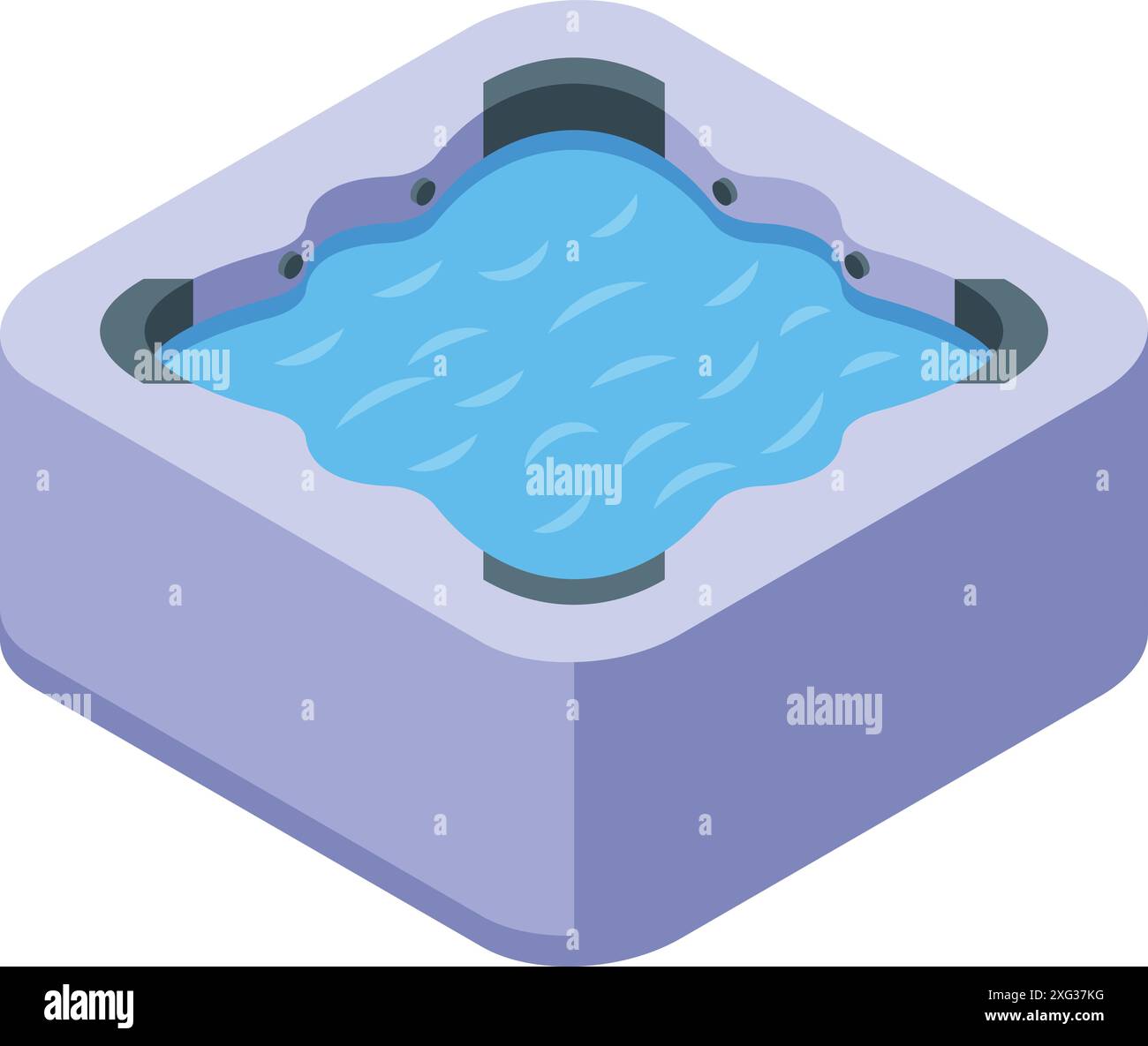 Square jacuzzi filled with water, offering a soothing and invigorating ...