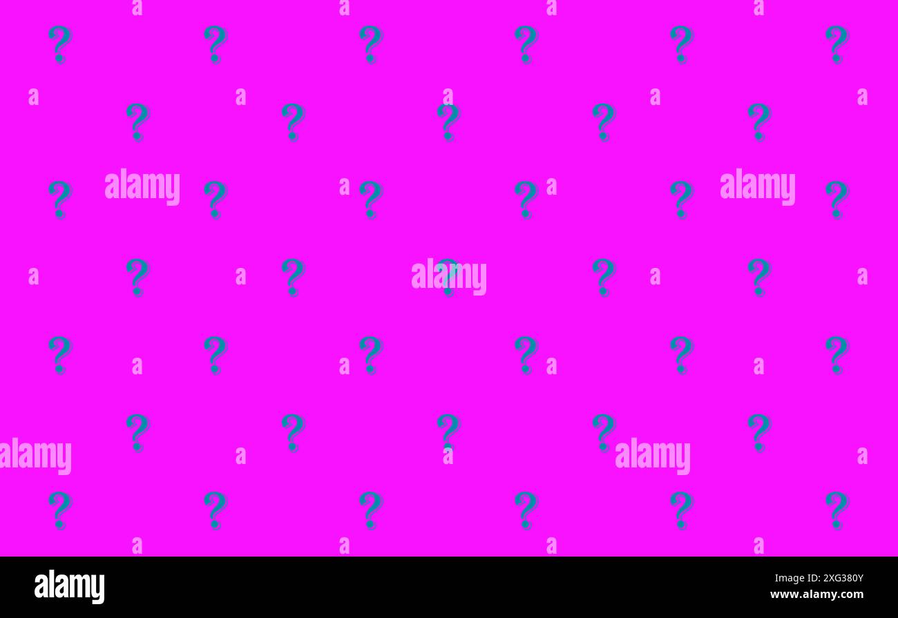 Pattern of mint green question marks on orchid pink background Stock ...