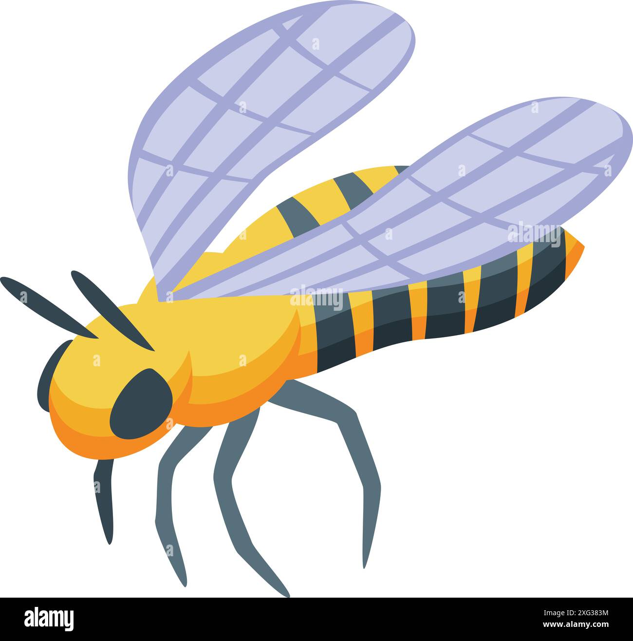Cartoon bee is flying with its wings spread out Stock Vector Image ...