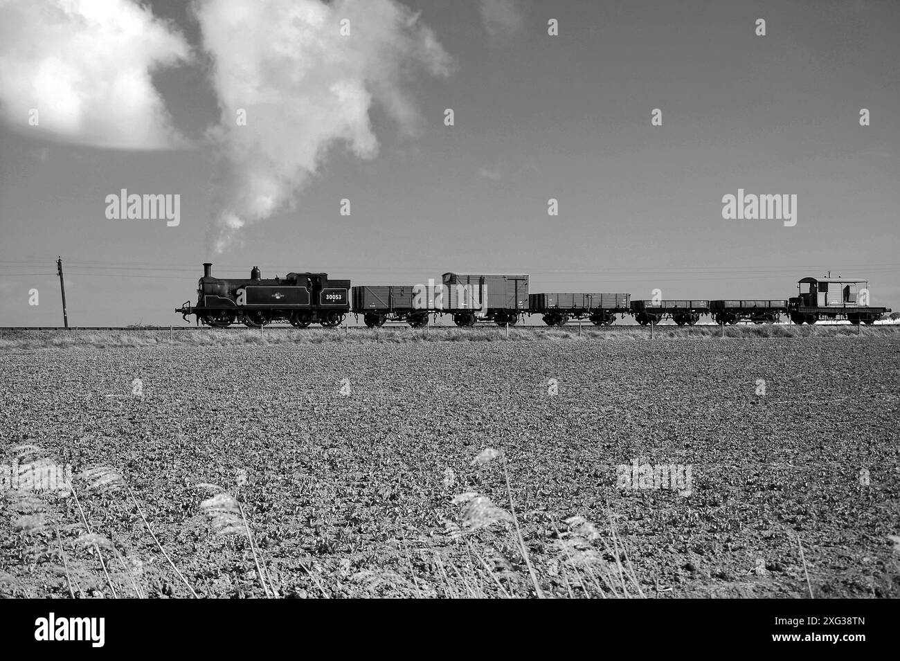 "30053" and a short goods train. Seen here between Northiam and ...