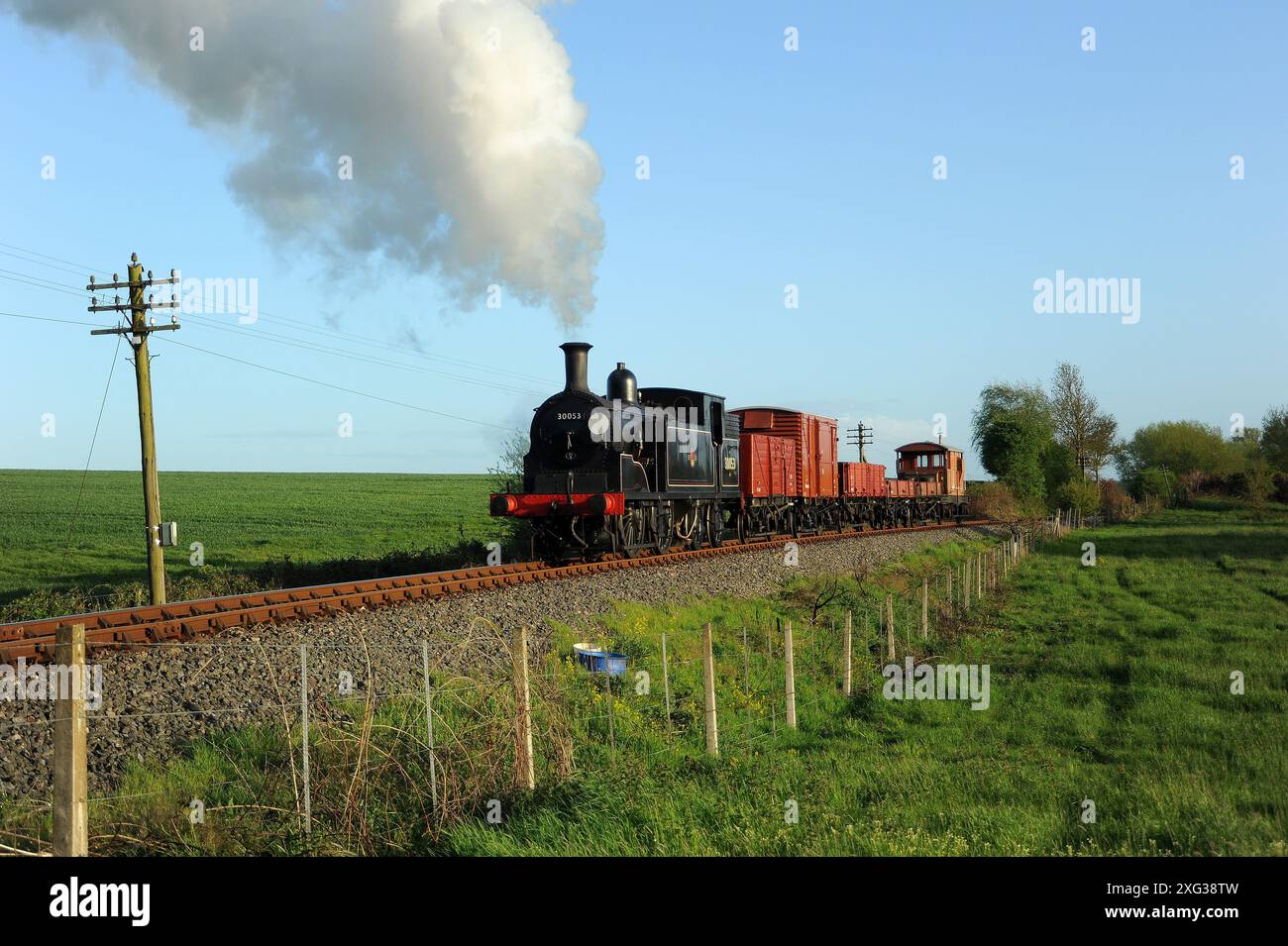 "30053" and a short goods train. Seen here between Northiam and ...